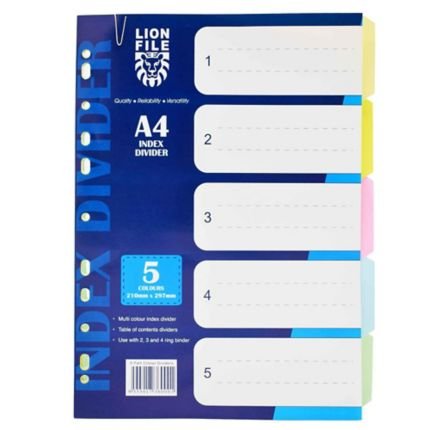 Lion Paper Index Divider 10 & 5 Colour - Paper - Flexcos Office ...