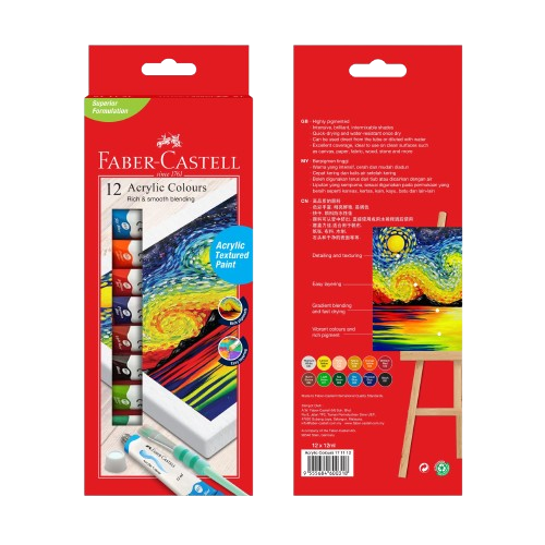Faber Castell Acrylic Colour 12x Tube 12 ML - 12 Colour - Flexcos ...